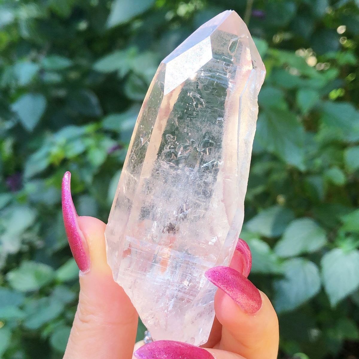 Pink Lemurian Seed Future Time Link Quartz Crystal | unicornmanor