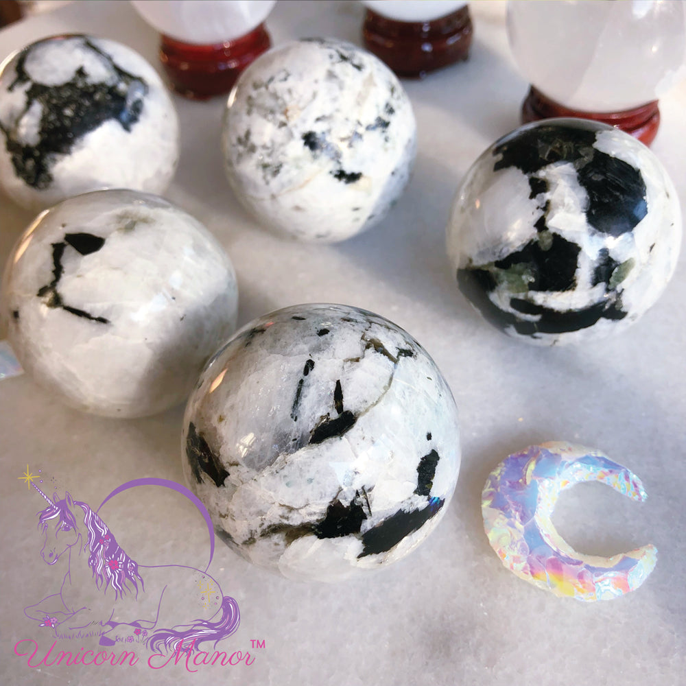 Rainbow Moonstone Crystal Ball | unicornmanor